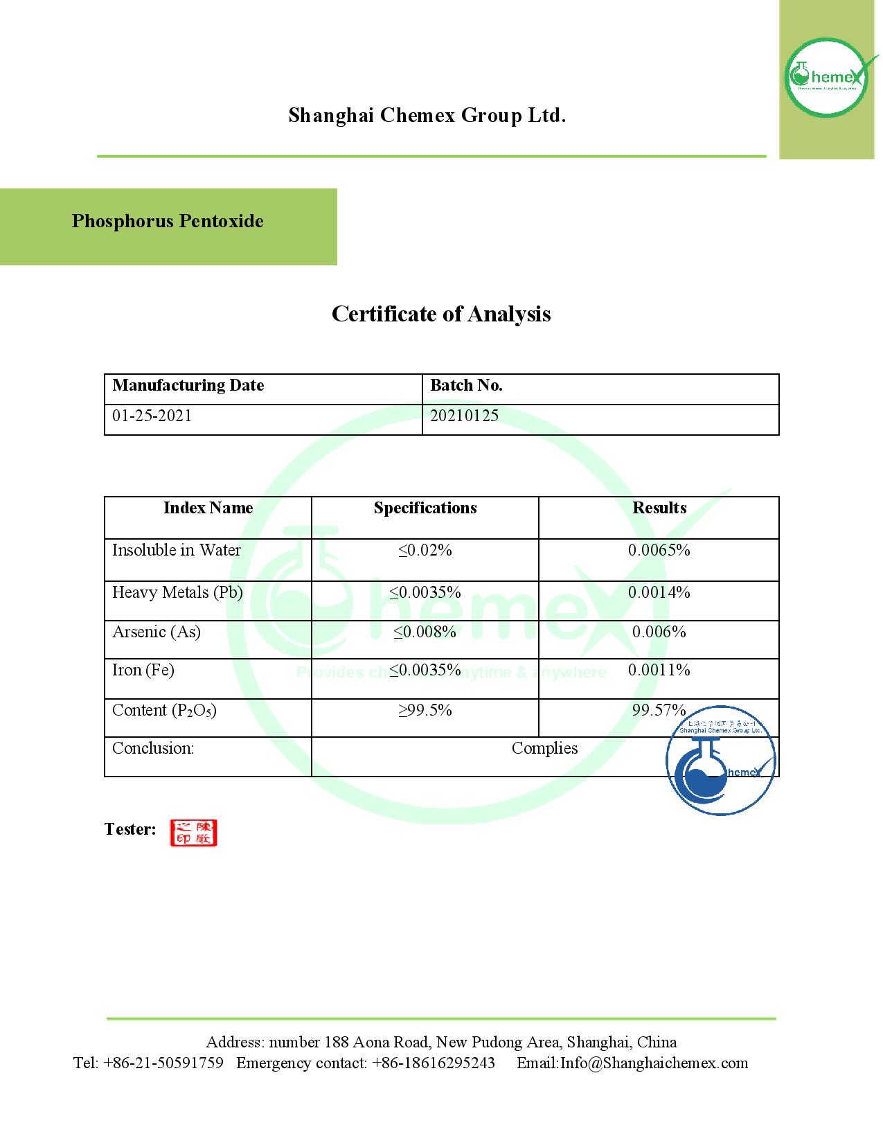 Buy Phosphorus Pentoxide; Price, Uses, and Formula | Shanghai Chemex