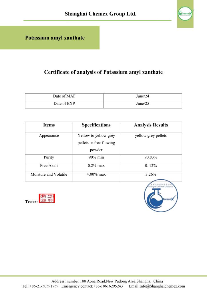 Potassium amyl xanthate (PAX) - Shanghai Chemex