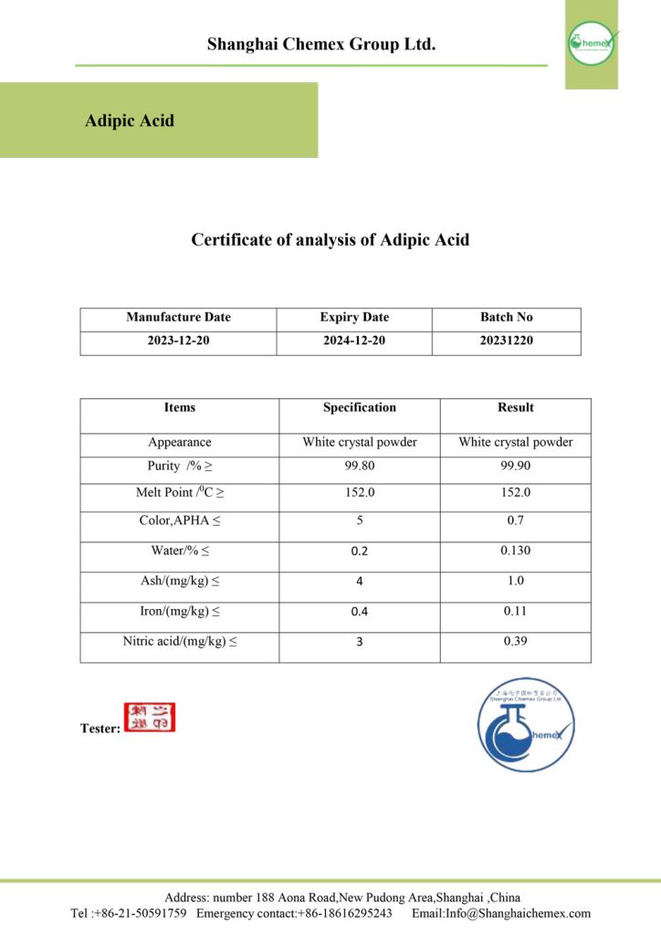 Adipic acid - Shanghai Chemex