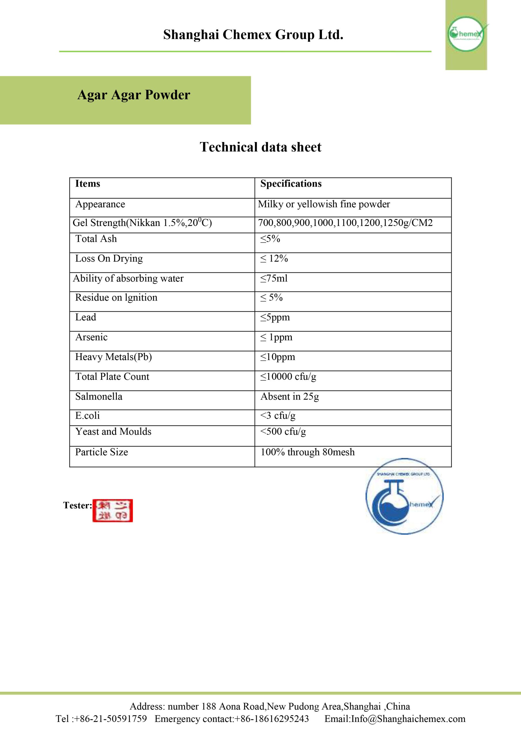 Agar Agar Shanghai Chemex